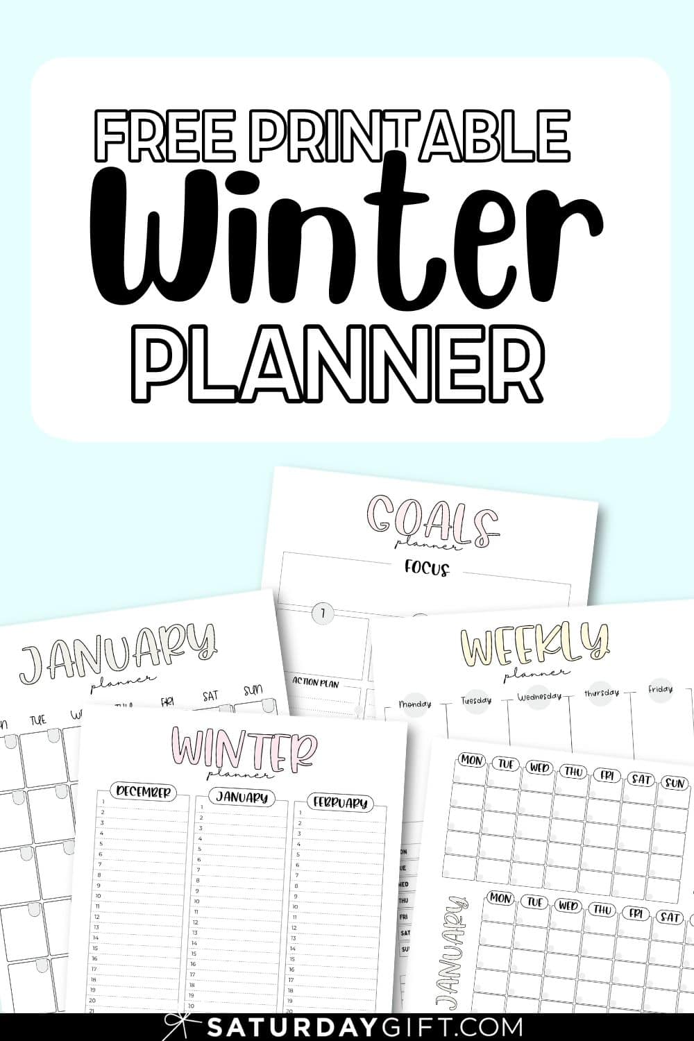 Winter Planner - 21 Pages - Cute & Free Printables