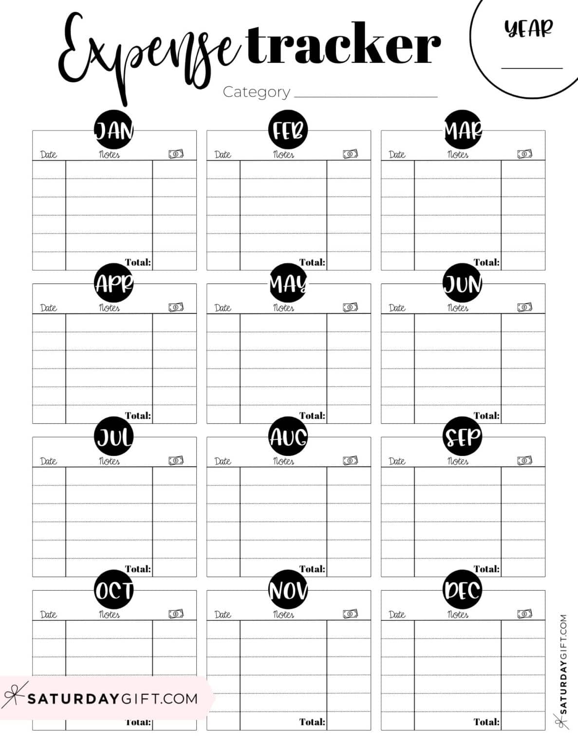 Expense Tracker Printable - 26 cute & Free Spending Logs