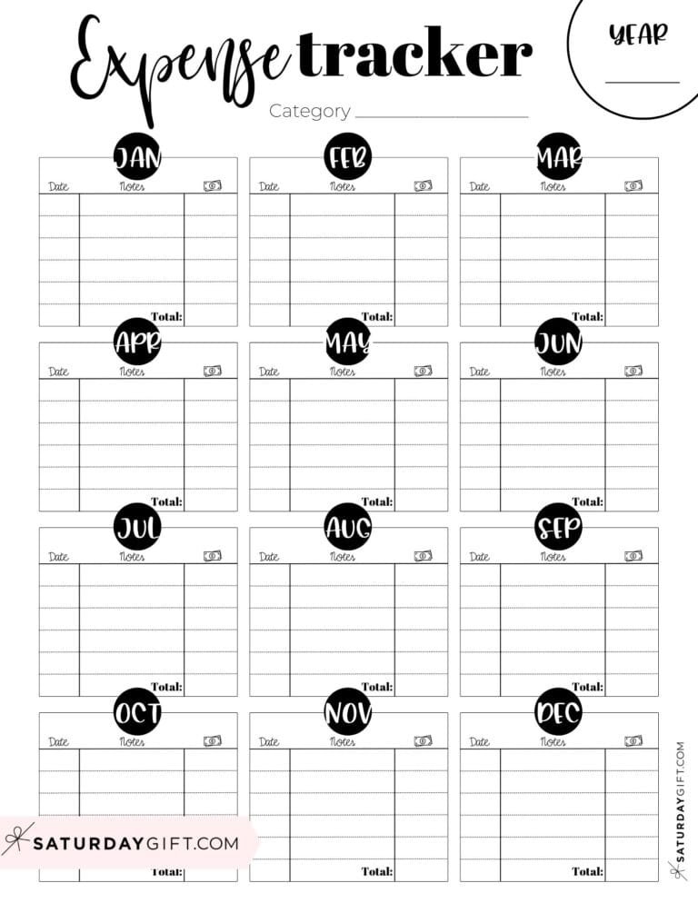 Expense Tracker Printable - 26 cute & Free Spending Logs