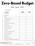 Zero-Based Budget Template - 7 Cute & Free Printables (+ Tips)